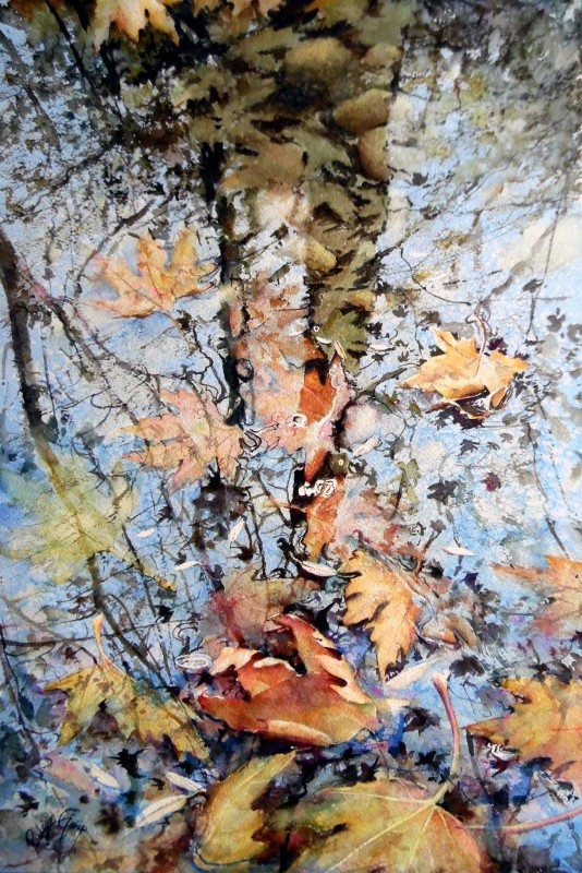 November By Rukiye Garip, Watercolor Painting - Art Collection