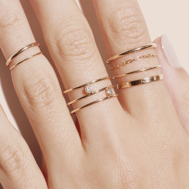 Slim Gold Round Band Ring - Jewelry